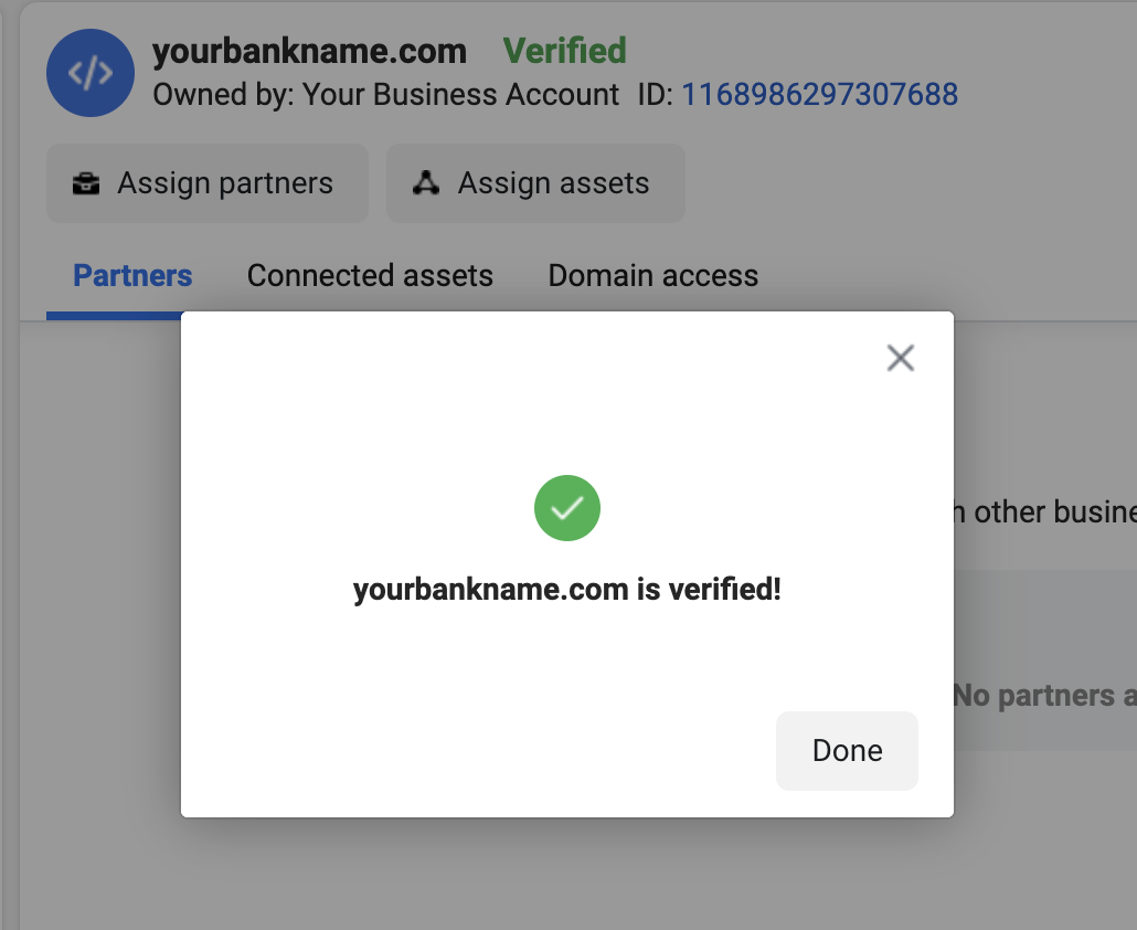 Facebook Domain Verification
